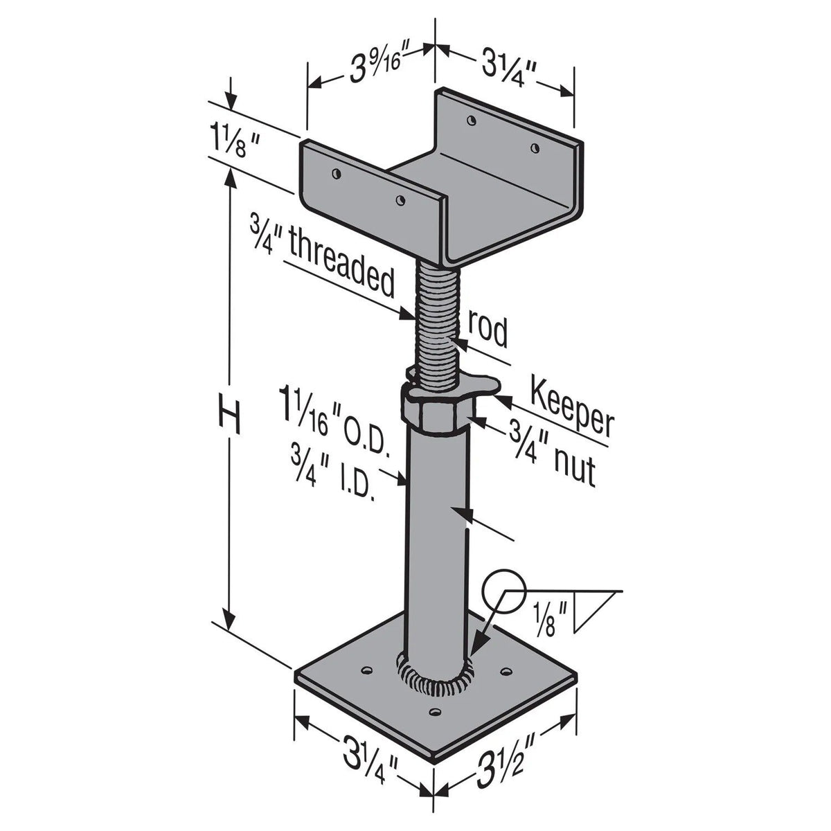 Simpson Strong-Tie J57 Floor Beam Levelers for Construction Leveling ...