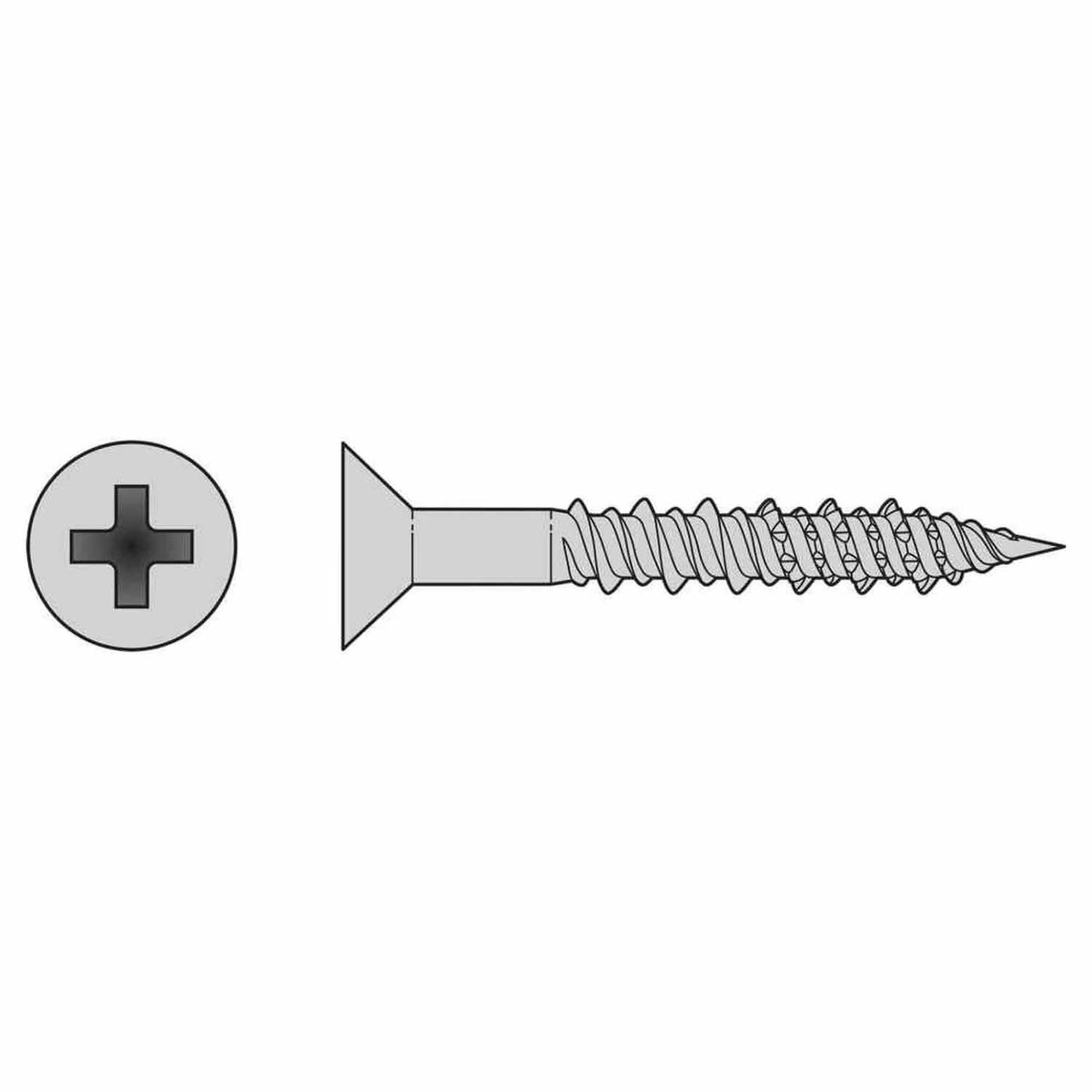 Simpson Strong-Tie T08J125FXC (#8 x 1-1/4") Marine Screw, Flat Head #2 ...