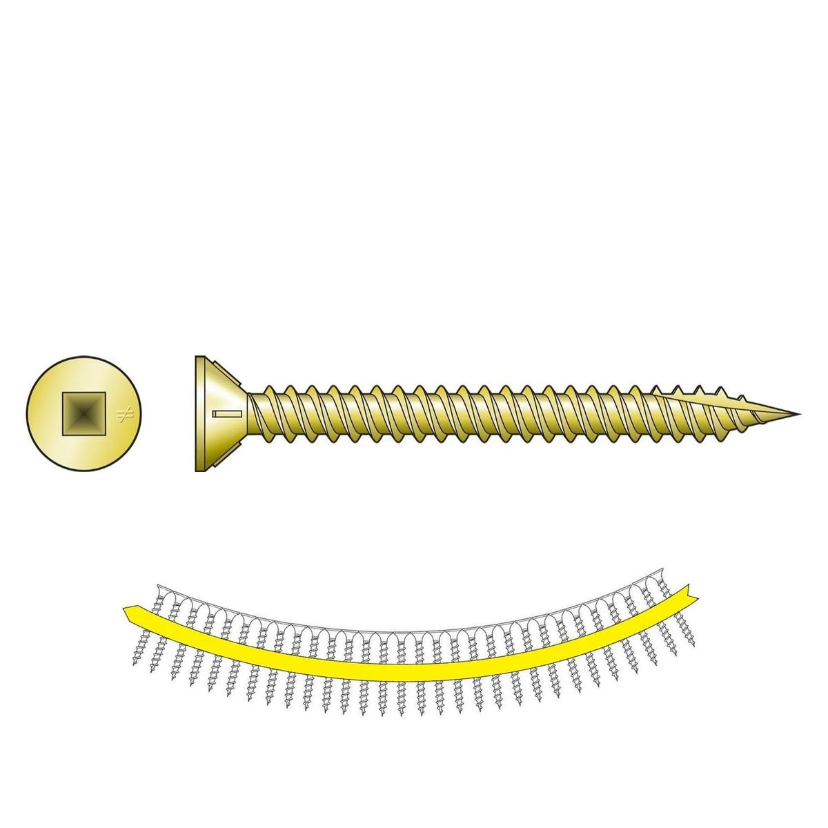 Simpson Strong-Tie WSF1LRVS (#8 x 1") Wood-To-CFS/Aluminum Screw, Yell ...